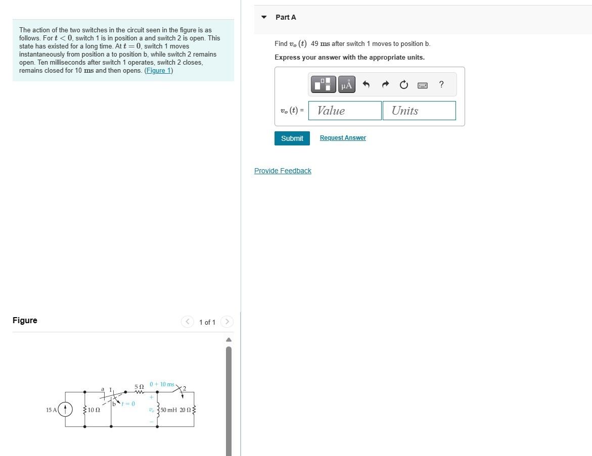 Solved The action of the two switches in the circuit seen in | Chegg.com