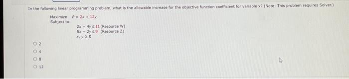 Solved what is the allowable increase for the objective | Chegg.com