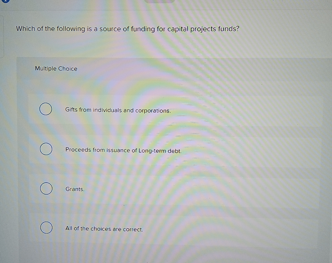 Solved Which of the following is a source of funding for | Chegg.com