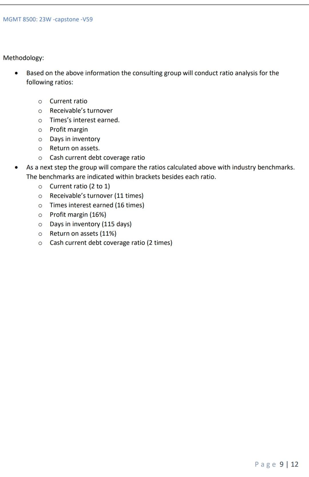 Solved MGMT 8500: 23W -capstone -V59 Appendix Two | Chegg.com