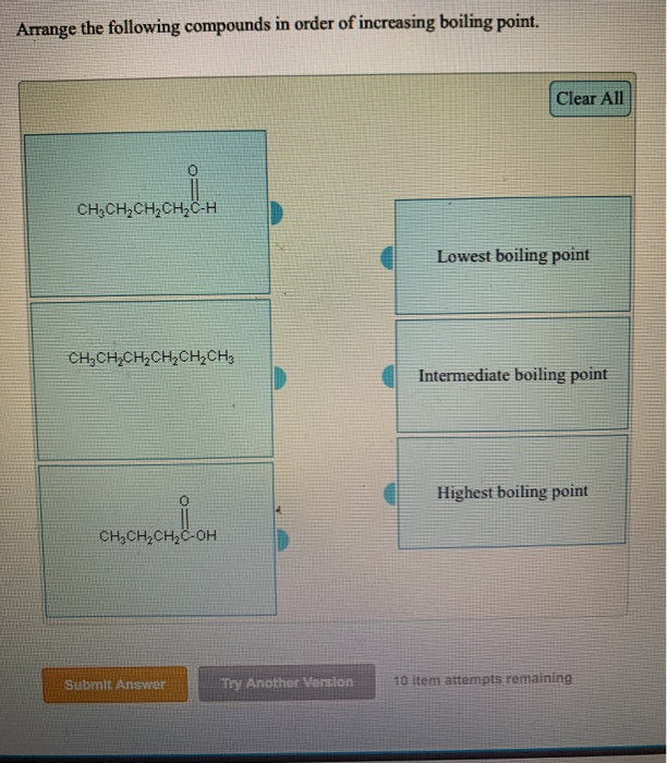 Solved Arrange the following compounds in order of | Chegg.com