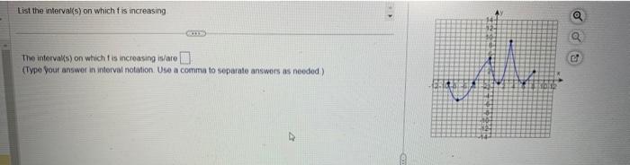 Solved List the interval(s) on which f is increasing The | Chegg.com