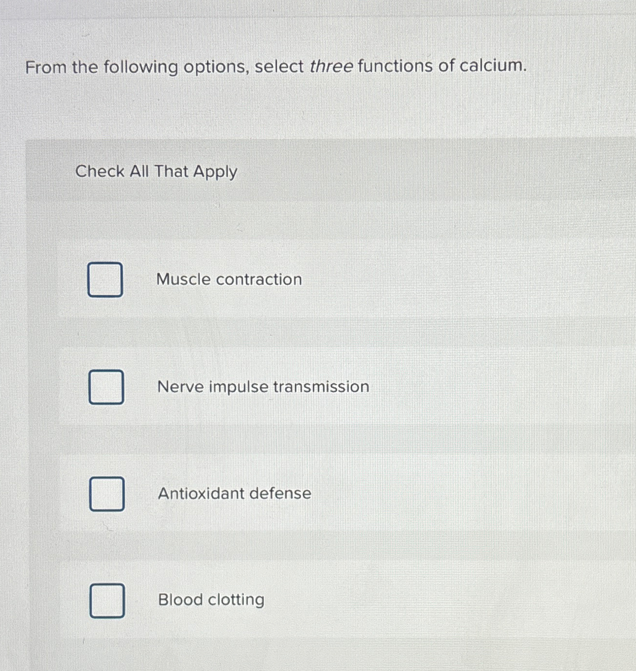 Solved From the following options, select three functions of | Chegg.com