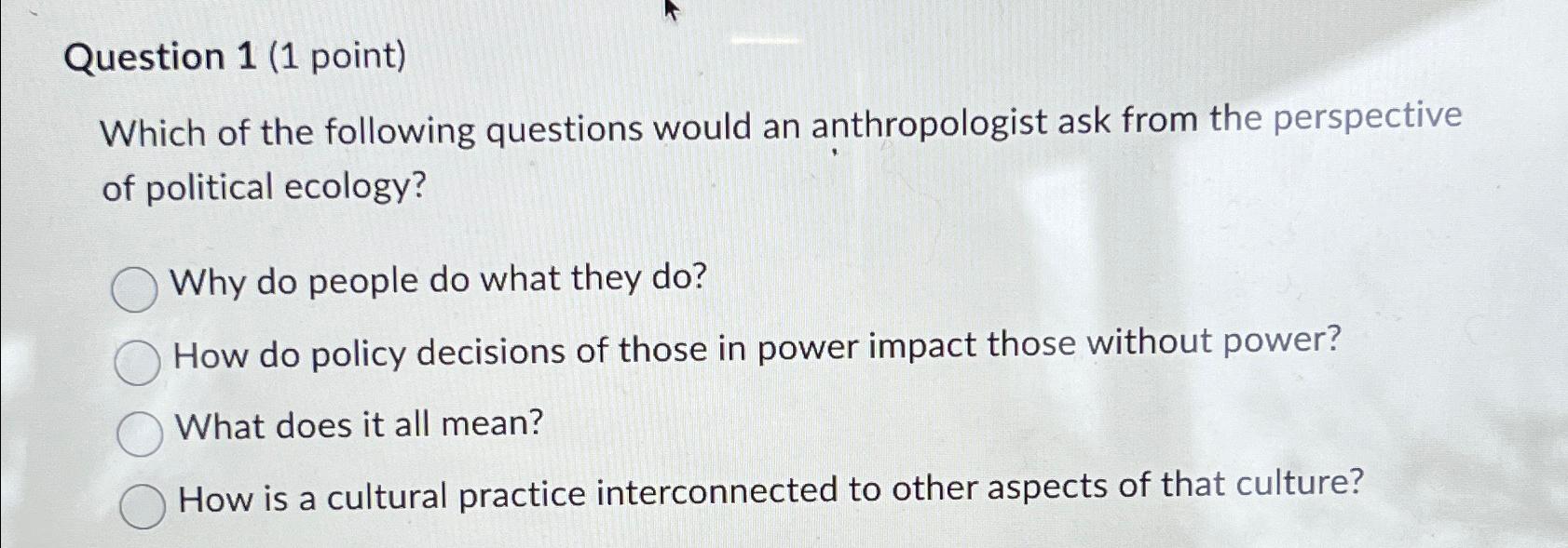 Solved Question 1 1 ﻿pointwhich Of The Following Questions 