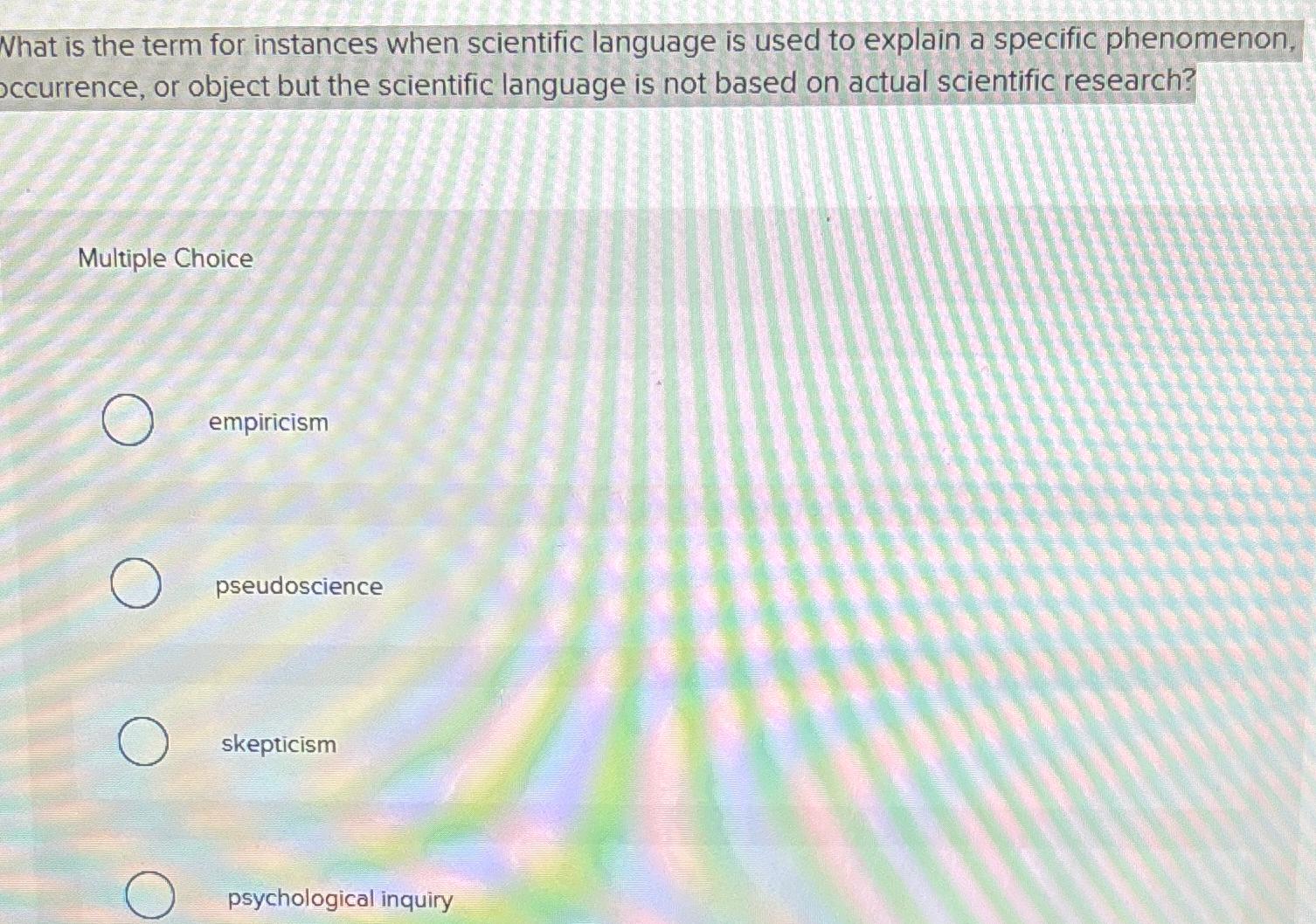 Solved What is the term for instances when scientific | Chegg.com