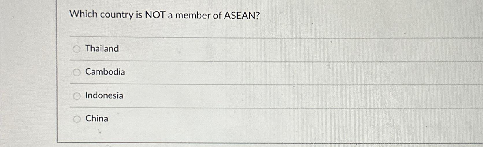 Solved Which country is NOT a member of | Chegg.com