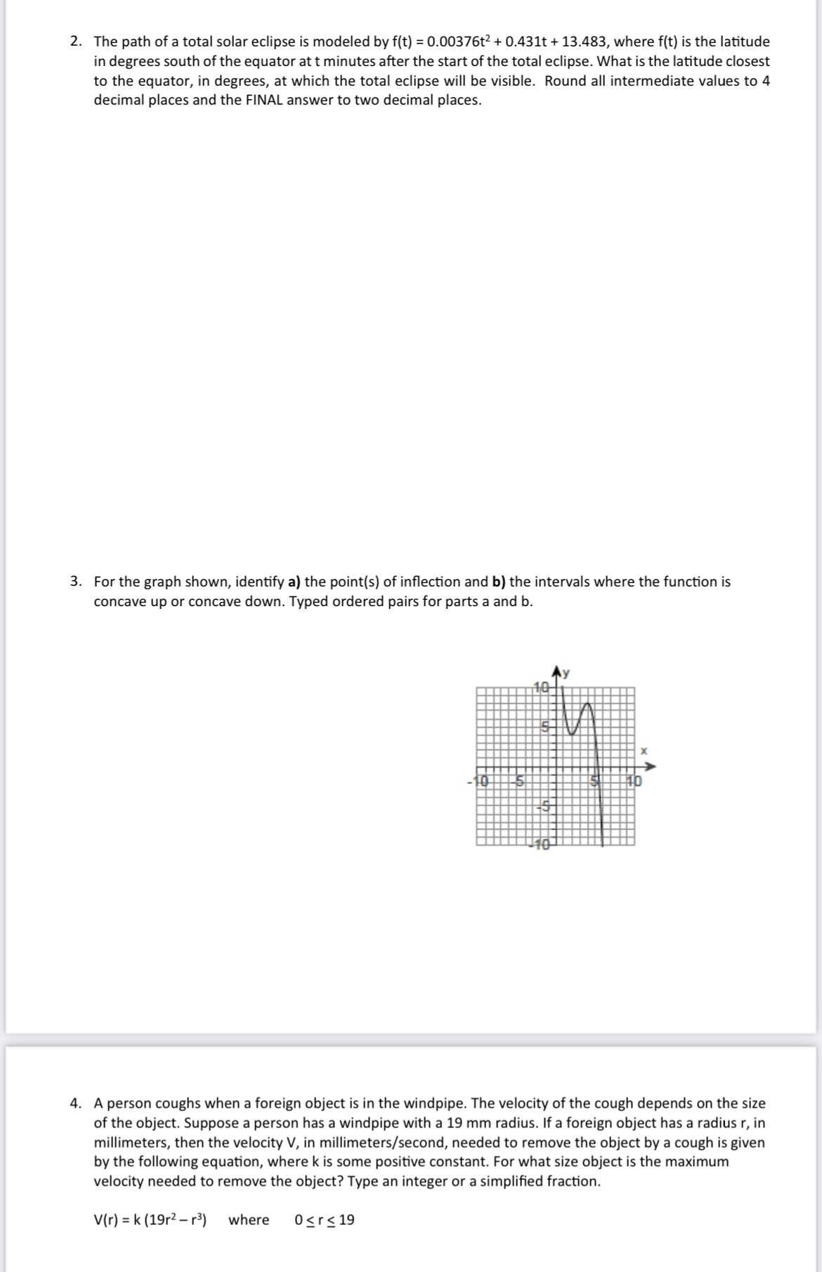 Solved The path of a total solar eclipse is modeled by | Chegg.com