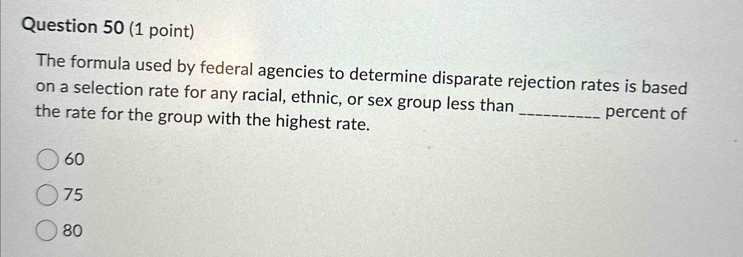 Solved Question 50 (1 ﻿point)The formula used by federal | Chegg.com