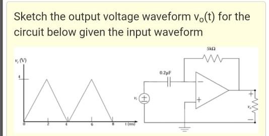 Solved Sketch the output voltage waveform vo(t) for the | Chegg.com Solved Sketch the output voltage waveform vo(t) for the | Chegg.com