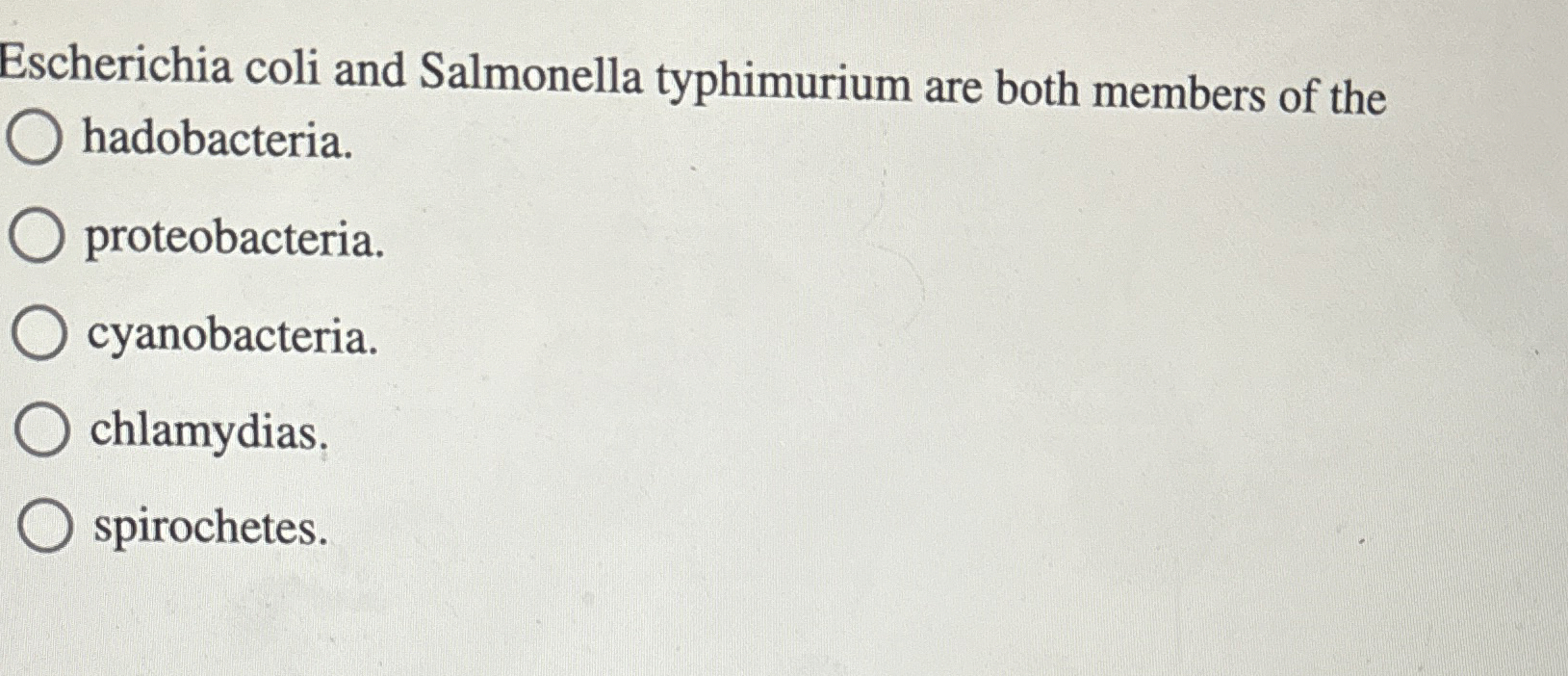 Solved Escherichia coli and Salmonella typhimurium are both | Chegg.com