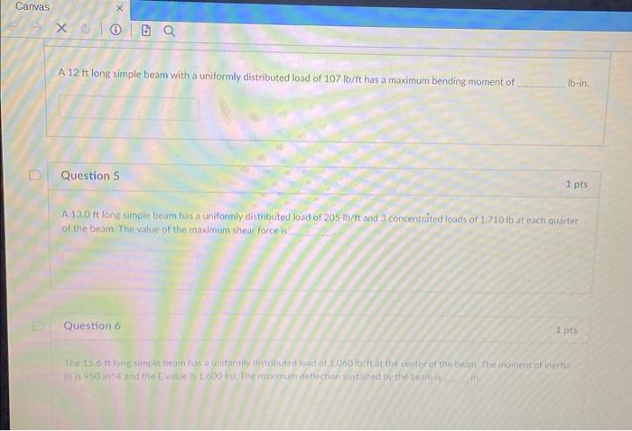 Solved A 12ft long simple beam with a uniformly distributed | Chegg.com