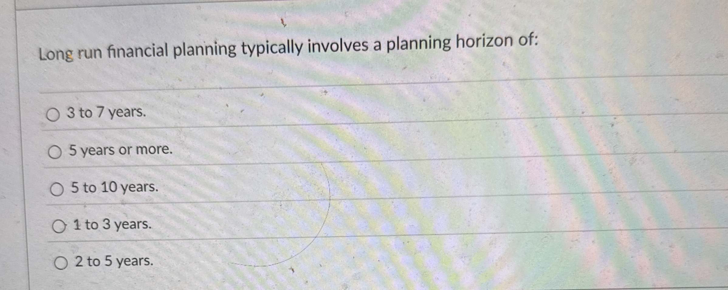 Solved Long run financial planning typically involves a | Chegg.com