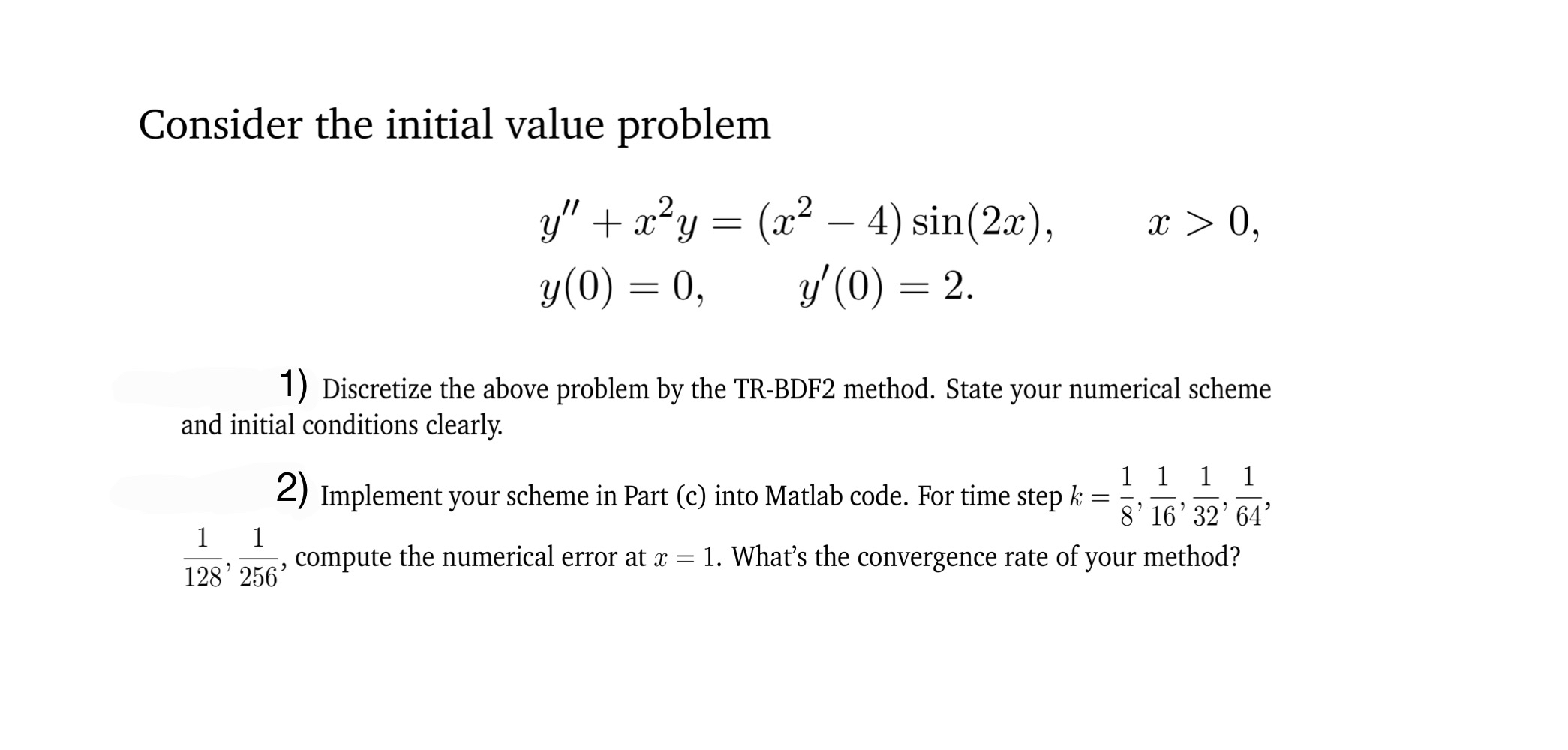 Solved Consider the initial value | Chegg.com