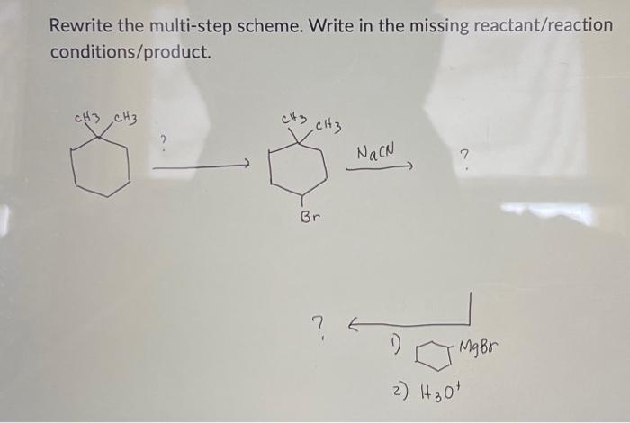 Solved Rewrite the multi-step scheme. Write in the missing | Chegg.com