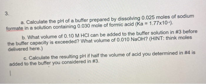 Solved 3. a. Calculate the pH of a buffer prepared by | Chegg.com