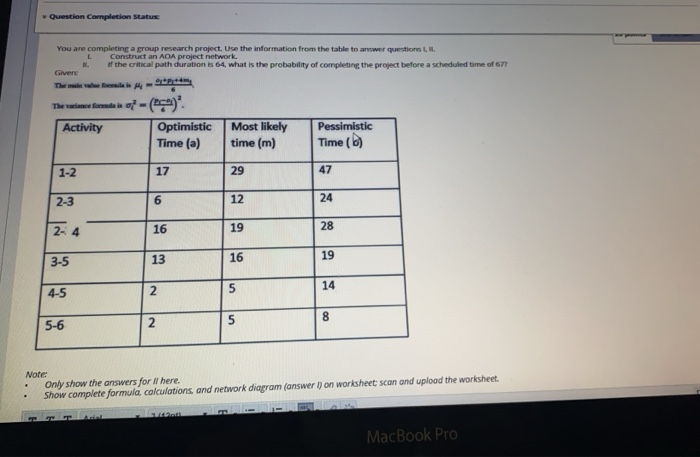 Question Completion Status You are completing a group | Chegg.com
