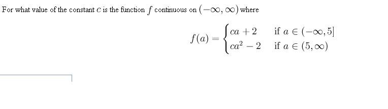 Solved For what value of the constant C is the function f | Chegg.com