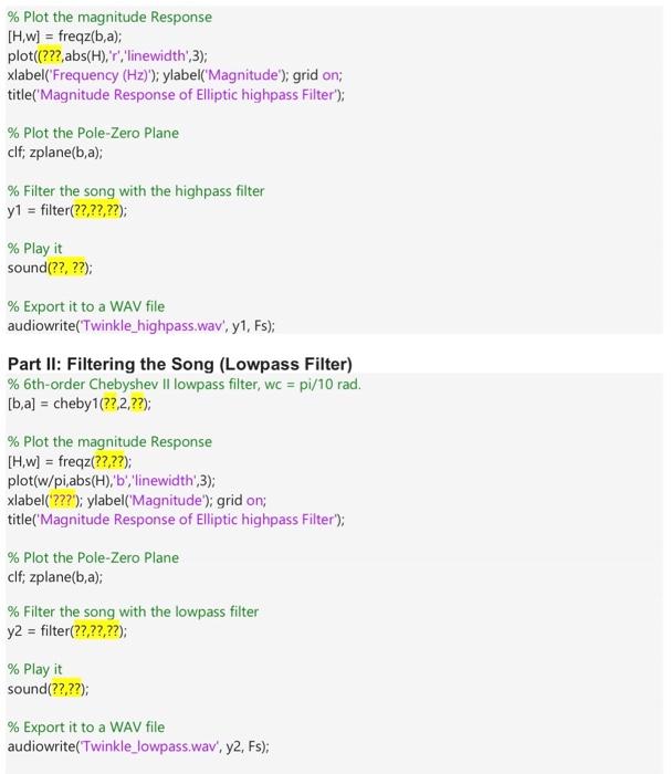 Solved Use the generateMelody function to compose the song | Chegg.com