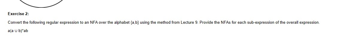 Solved Exercise 2:a(a∪b)**ab | Chegg.com