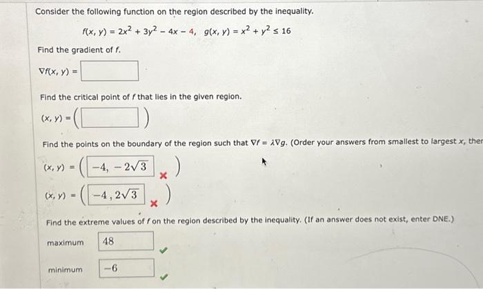 Solved Consider the following function on the region | Chegg.com