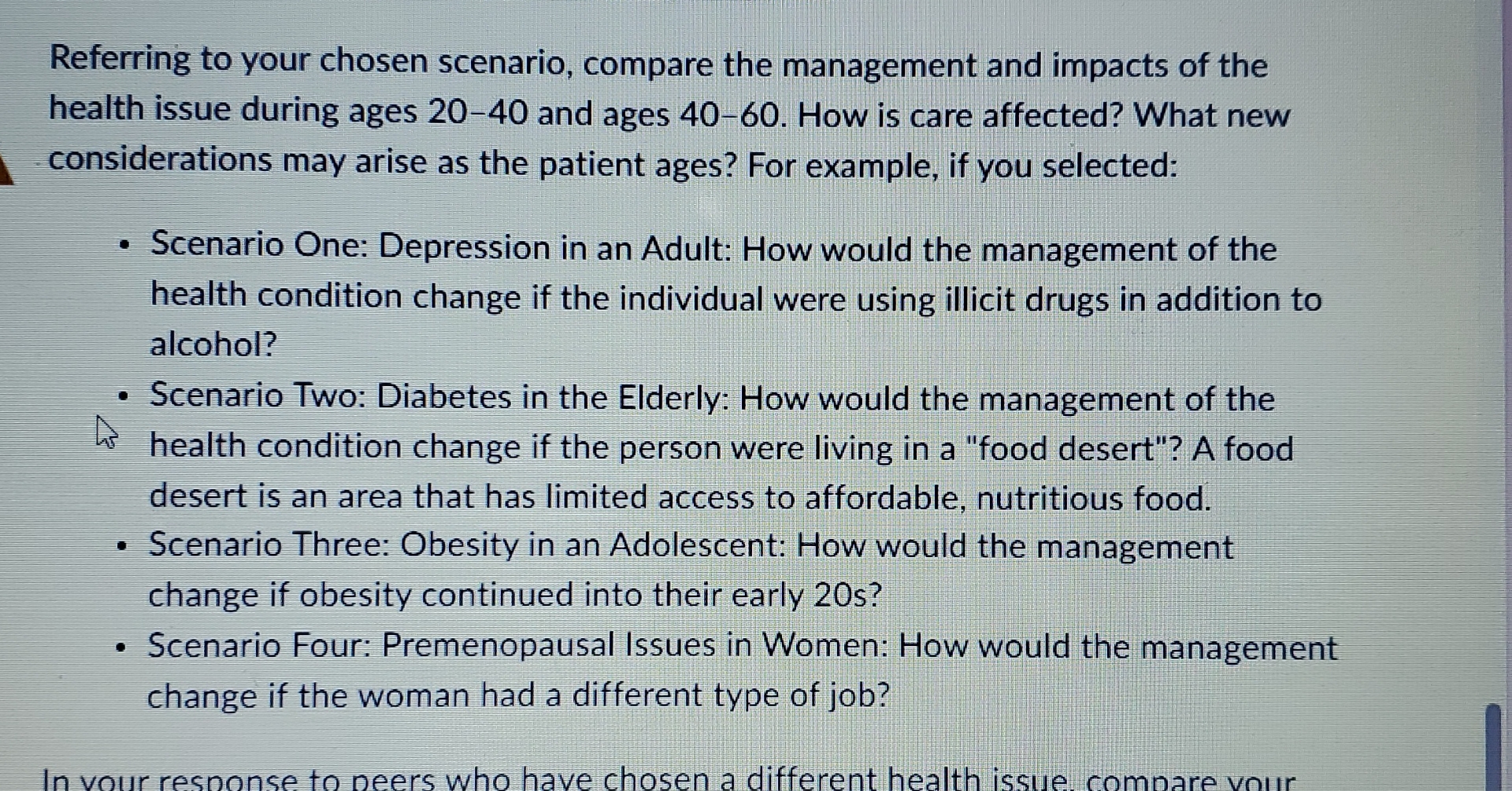 Solved Referring to your chosen scenario, compare the | Chegg.com