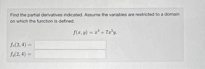 Solved Find the partial derivatives indicated. Assume the | Chegg.com