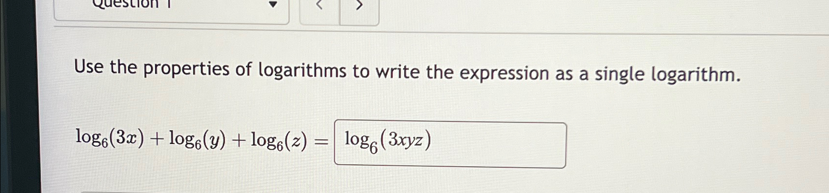 Solved Use the properties of logarithms to write the | Chegg.com