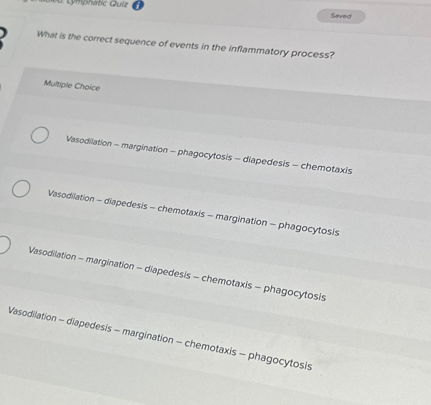 Solved What is the correct sequence of events in the | Chegg.com