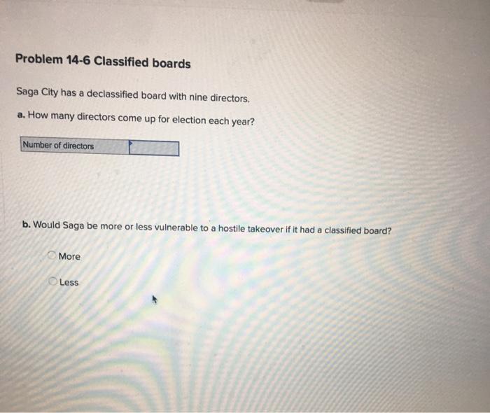 Solved Problem 14-6 Classified boards Saga City has a | Chegg.com