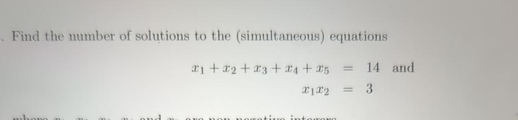 Solved Find the number of solutions to the (simultaneous) | Chegg.com