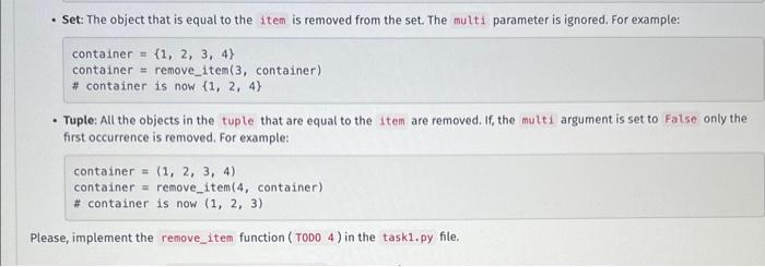 Solved Next, you are going to implement the remove_, item | Chegg.com