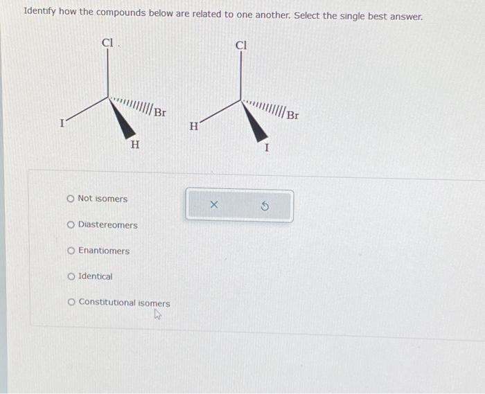 Solved Identify how the compounds below are related to one | Chegg.com