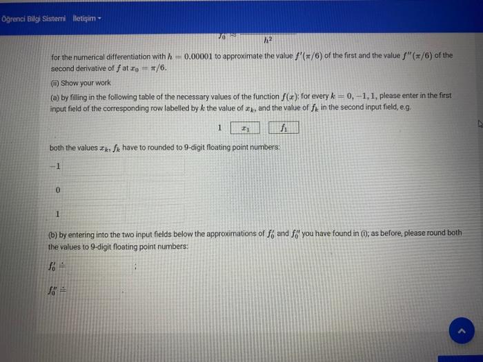 Solved (Numerical Differentiation). Consider the function | Chegg.com