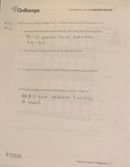 Solved Lesson 3.2 Practice Problems Standardizing Data | Chegg.com