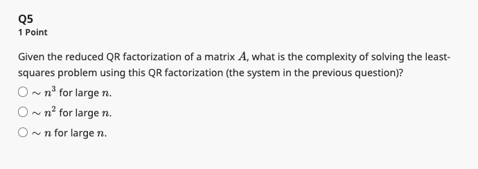 Solved Q51 pointgiven The Reduced Qr Factorization Of A