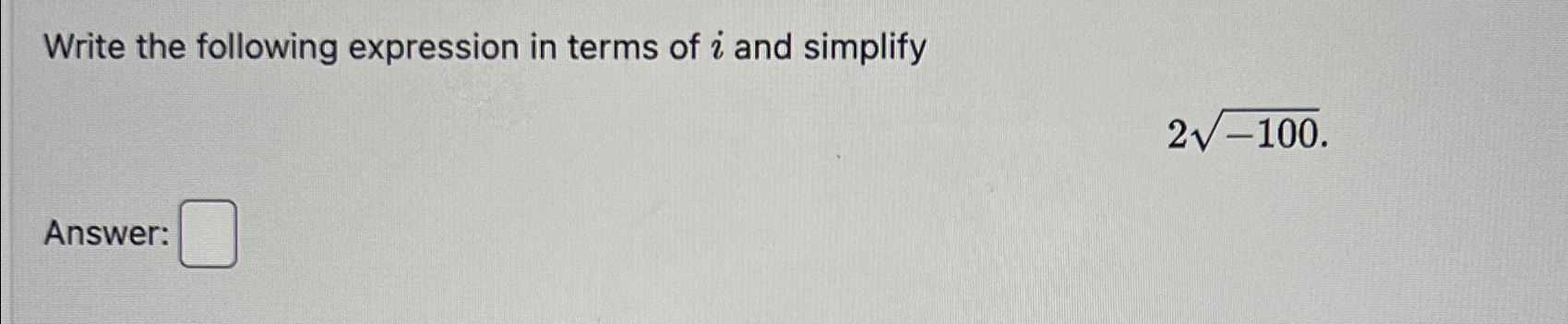 Solved Write the following expression in terms of i and | Chegg.com