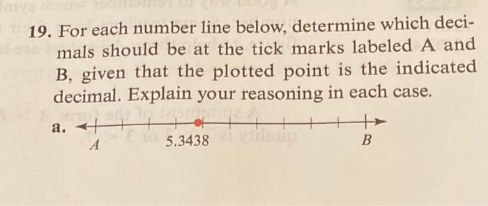 Solved 19. For each number line below, determine which | Chegg.com