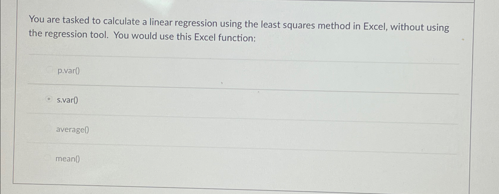 Solved You are tasked to calculate a linear regression using | Chegg.com
