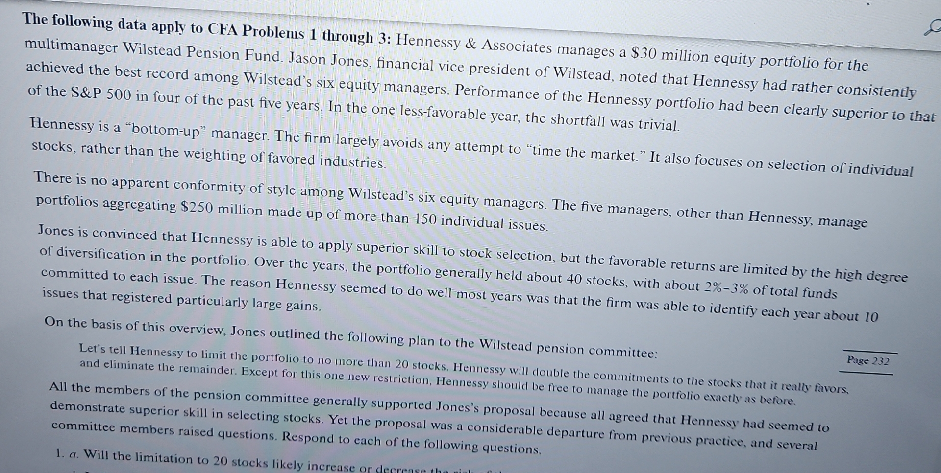 Solved The following data apply to CFA Problems 1 ﻿through | Chegg.com