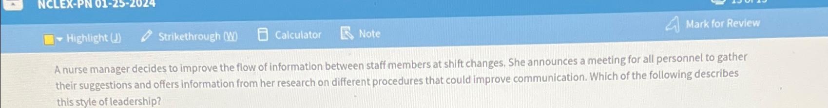 Solved Highlight (U)Strikethrough (W)CalculatorNoteMark for | Chegg.com