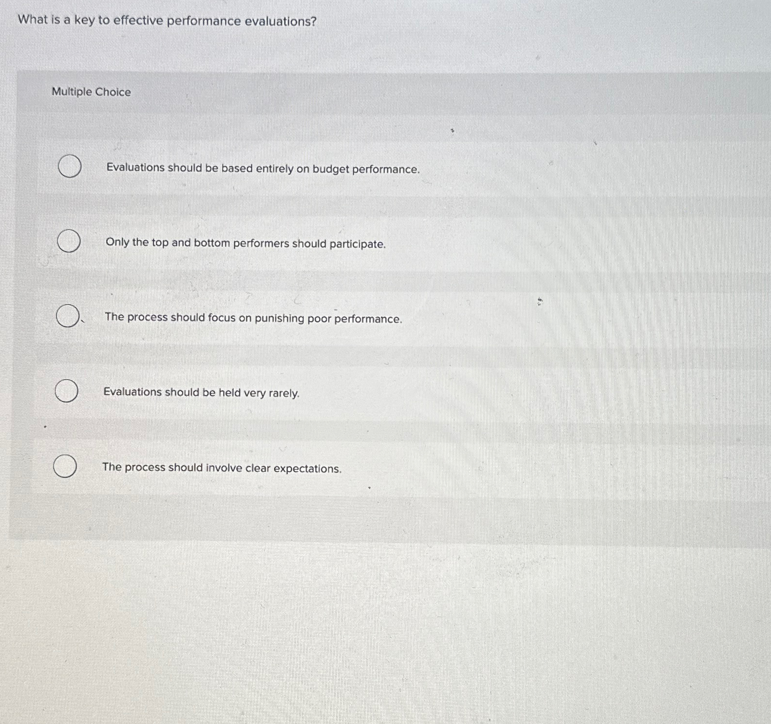 Solved What is a key to effective performance | Chegg.com