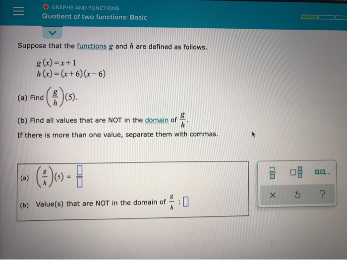 Solved O Graphs And Functions Quotient Of Two Functions 9085