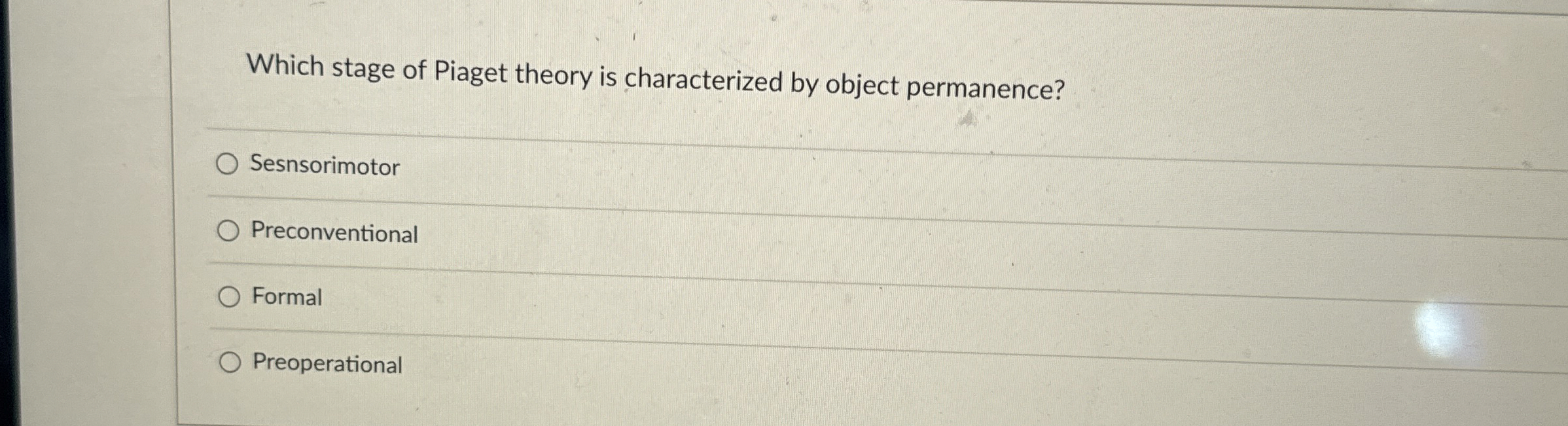 Solved Which stage of Piaget theory is characterized by | Chegg.com