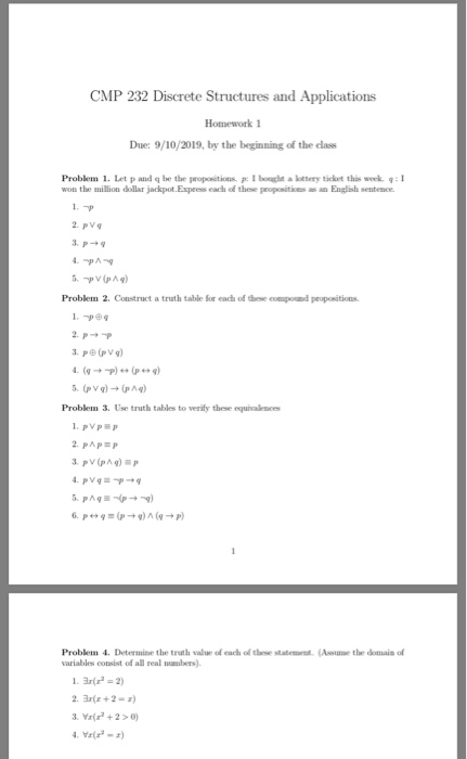 Solved CMP 232 Discrete Structures and Applications | Chegg.com