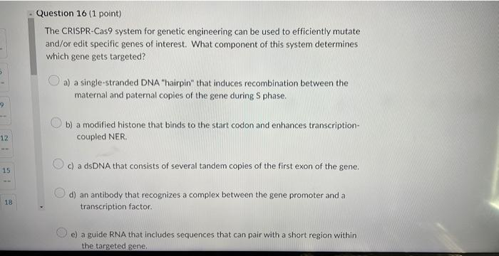 Solved The CRISPR-Cas9 system for genetic engineering can be | Chegg.com