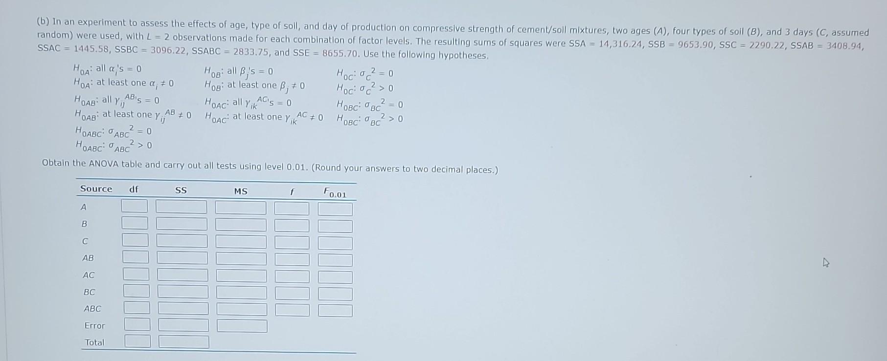 Solved (b) In an experiment to assess the effects of age, | Chegg.com