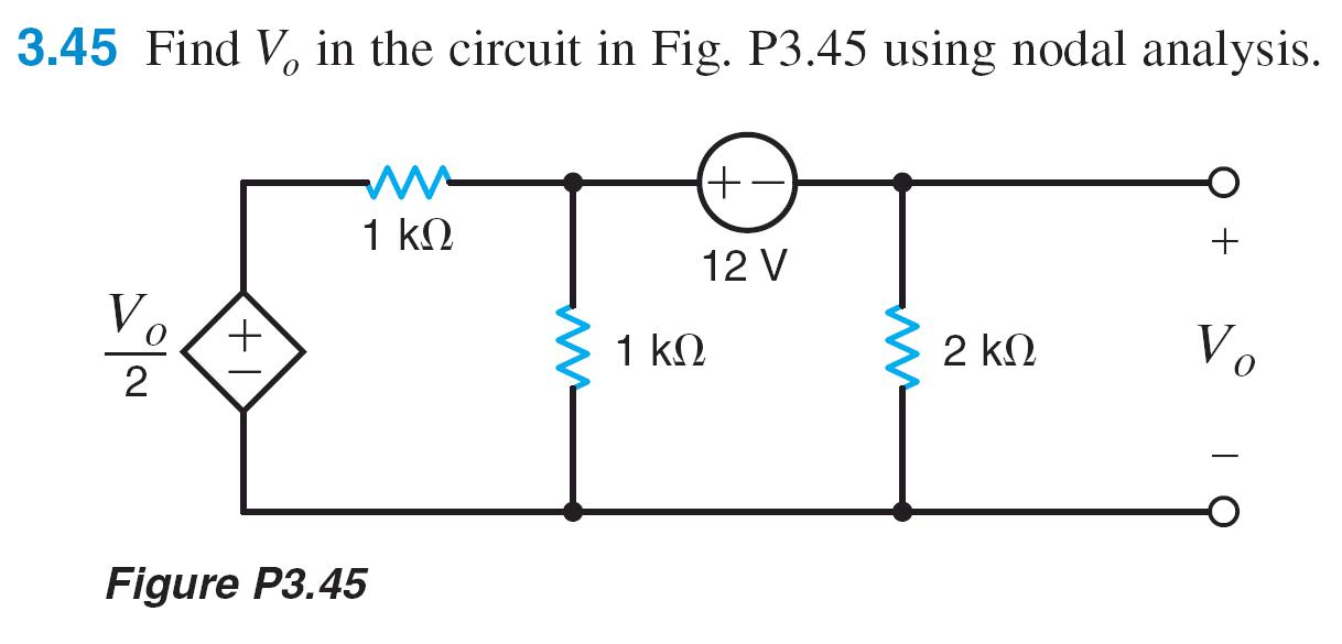 Solved Use nodal analysis to solve the following problem. | Chegg.com