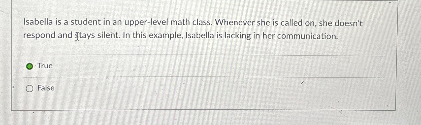Solved Isabella is a student in an upper-level math class. | Chegg.com