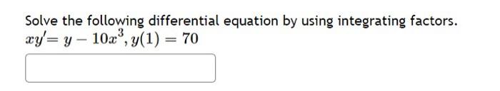 Solved Solve the following differential equation by using | Chegg.com