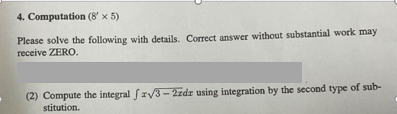 Solved Computation (8'×5)Please solve the following with | Chegg.com